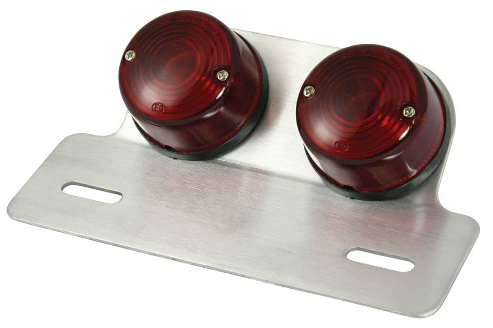 Universal motorcycle Retro Twin Round Rear/Brake Light Unit