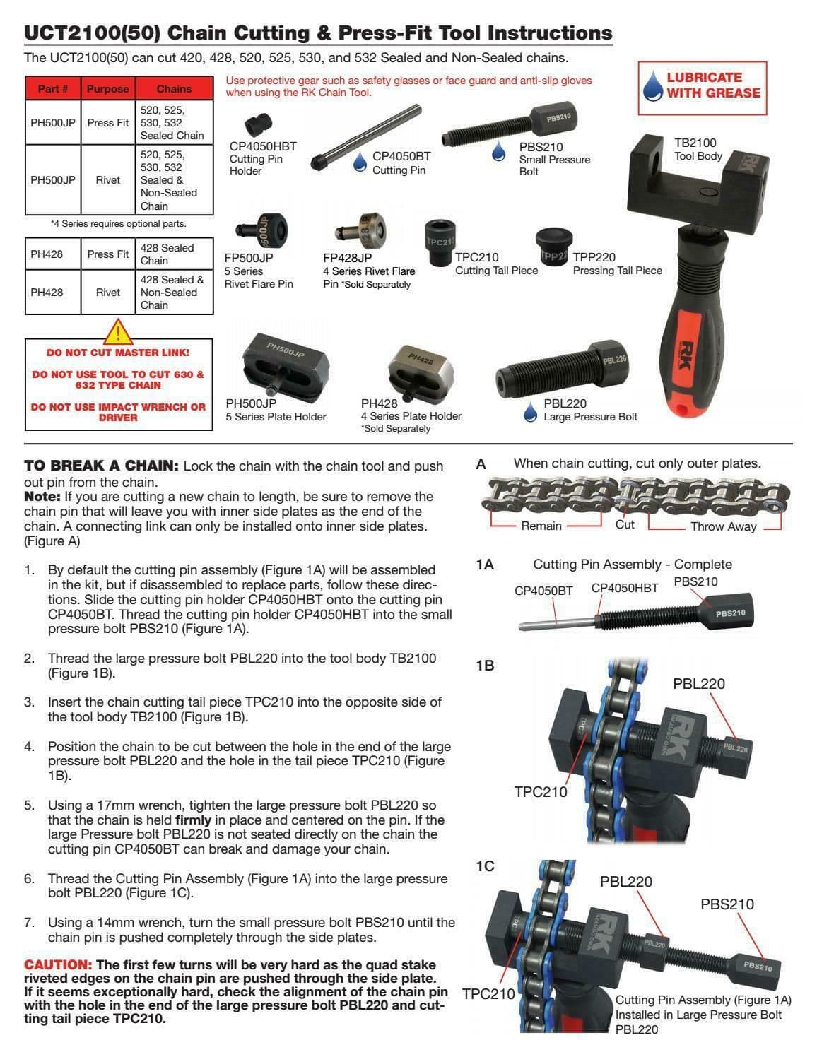 RK Chain Breaking / Riveting Tool - UCT2100 50