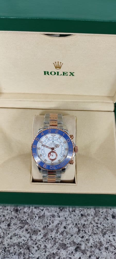 AAA Replica Rolex Yacht-Master II 44mm White Dial Blue Ceramic Bezel ...