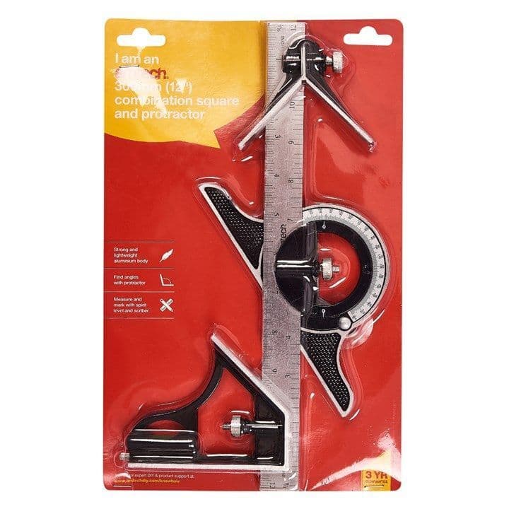 12" Combination Square And Protractor