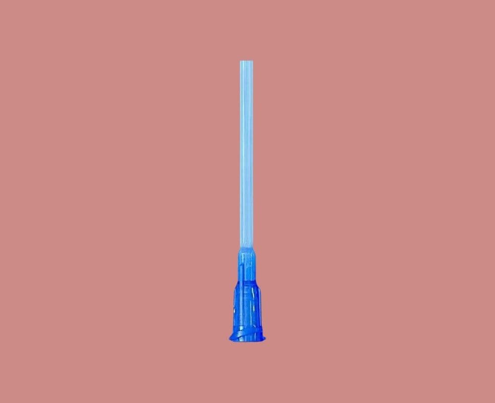 ADTF12-1 Flexible Tube Teflon PTFE Luer Lock 1" Long Tip Blue Adhesive ...
