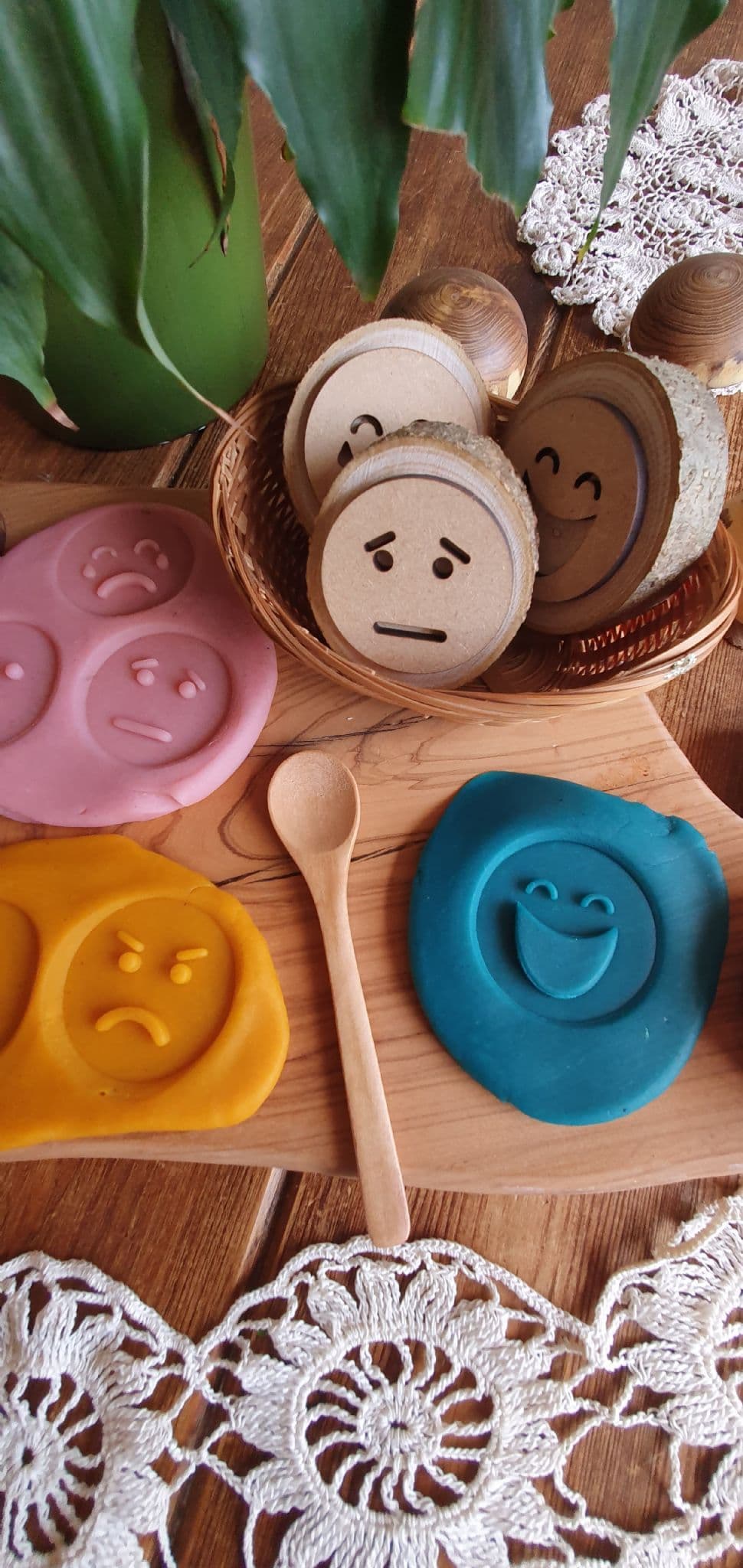 Emotions Log Slices Play Dough Stamps