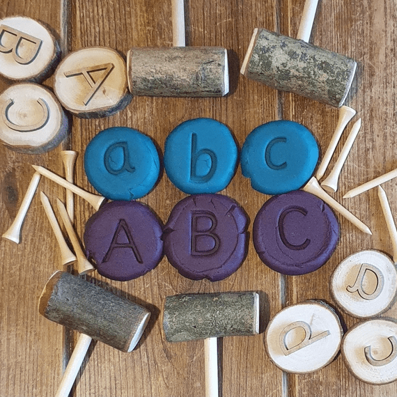 Lower Case Alphabet Play Dough Stamps