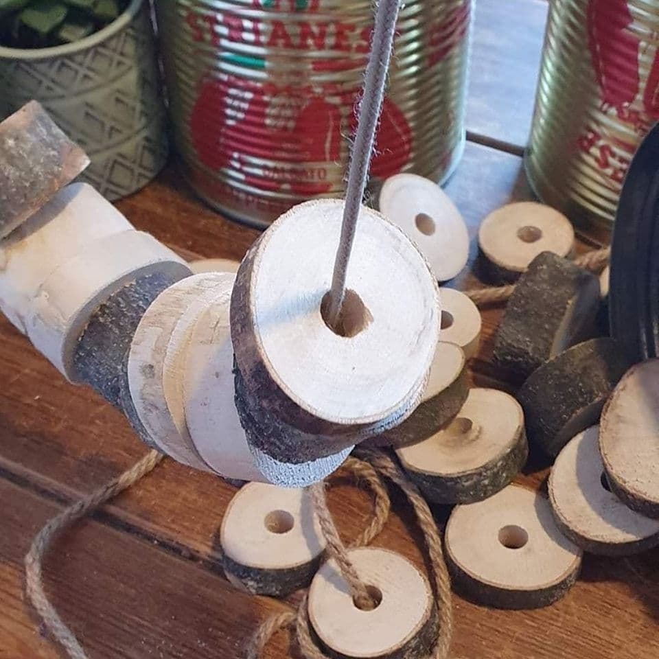 Mrs K s Threading Tin Log Slice Beads Natural Threading