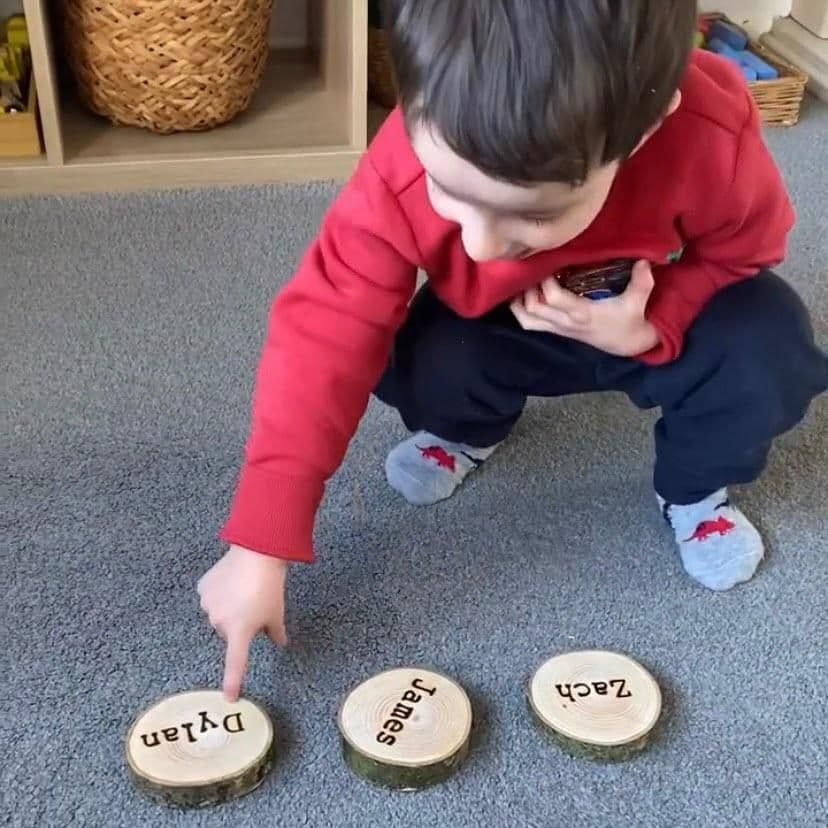Personalised Name or Words Wood Burned Log Slices
