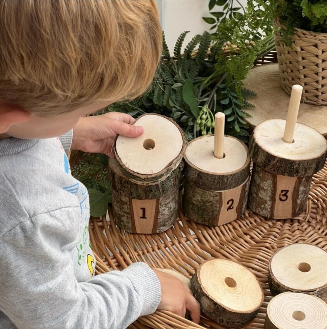 Rustic Log Slice Stacker Counting Rings