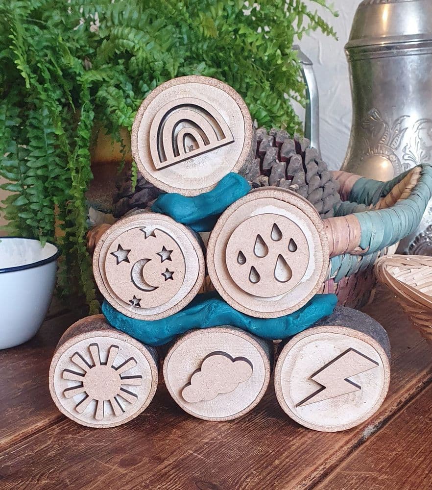 Weather Log Slices Play Dough Stamps
