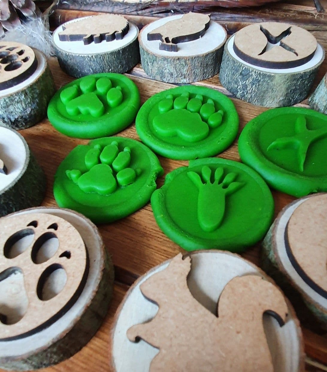 Woodland Animal & Tracks Footprints Play Dough Stamps