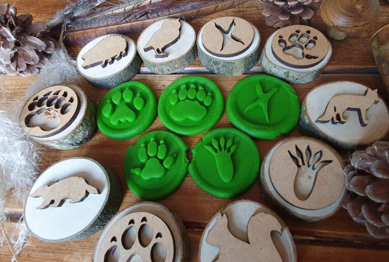 Woodland Animal & Tracks Footprints Play Dough Stamps