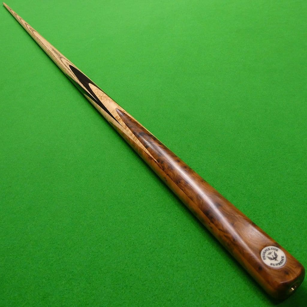 1pc Supreme 15 Hand spliced snooker cue Ash Ebony Birds Eye & Thuya burr B