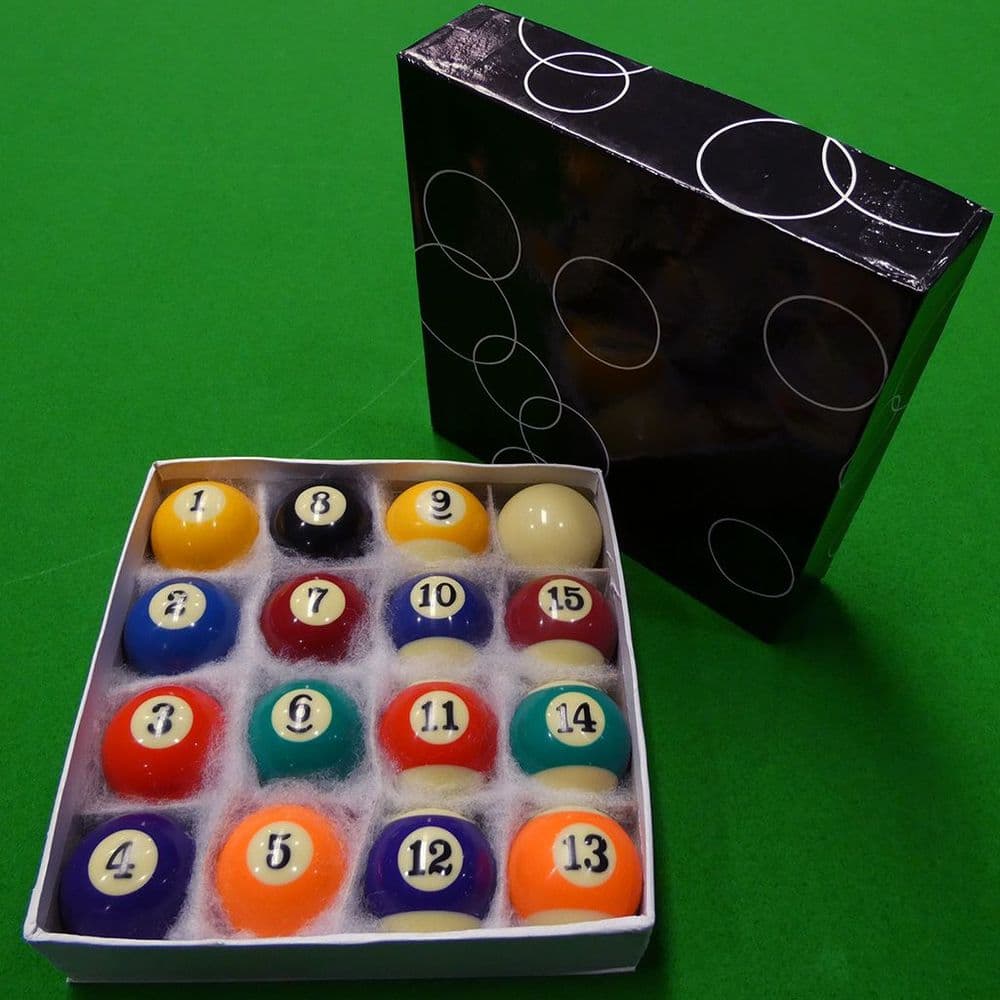 Mini American 9 Ball Spots & Stripes engraved Pool Balls 1 5" 38 1mm