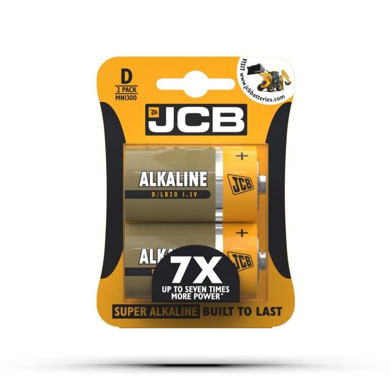 JCB Alkaline Batteries D Cell - Pack 2