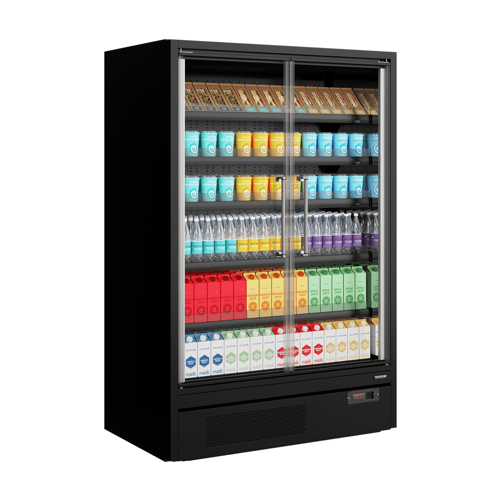 Galaxy GP14FGD-B - Multideck Display Fridge With Glass Doors - Black