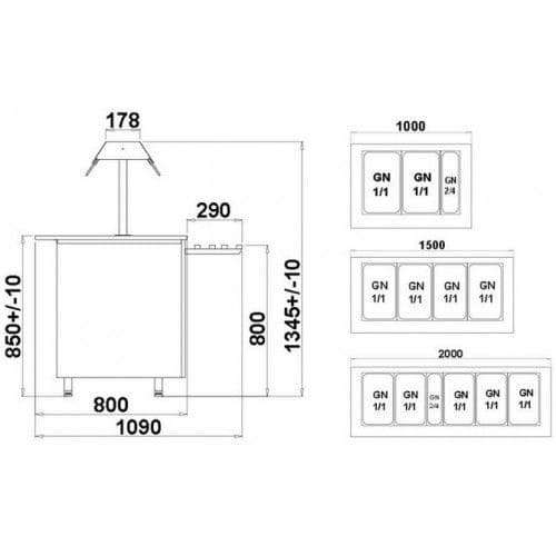 Igloo Gastroline GLH-1000 Open Gastronorm Hot Servery Counter £1478. ...