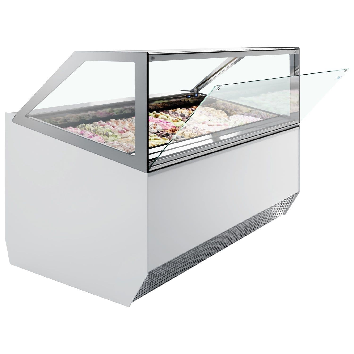 ISA Millennium ST12 12 Pan Flat Glass Ice Cream Display Freezer - Wechillit