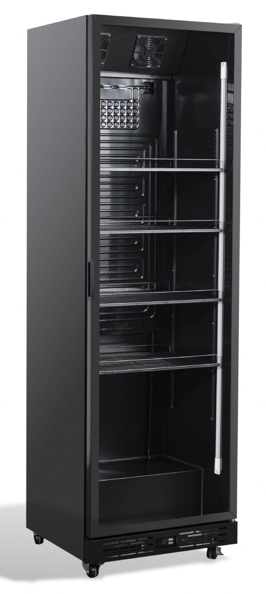 Kool SC360 Black Single Door Upright Display Fridge - Wechillit.com
