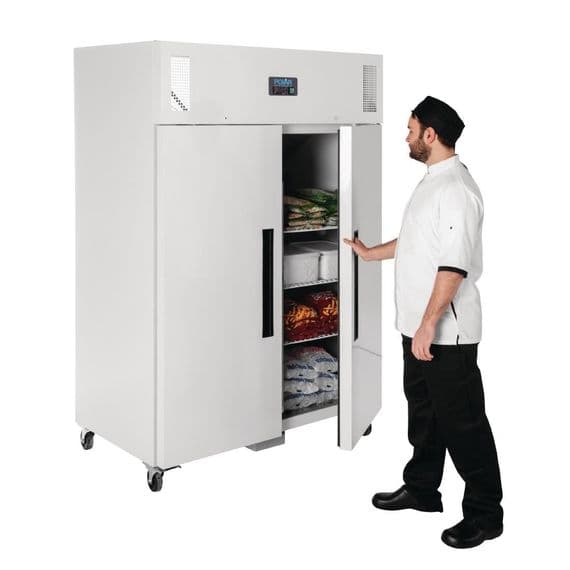 Polar CD616 Upright Double Door Freezer 1200Ltr White