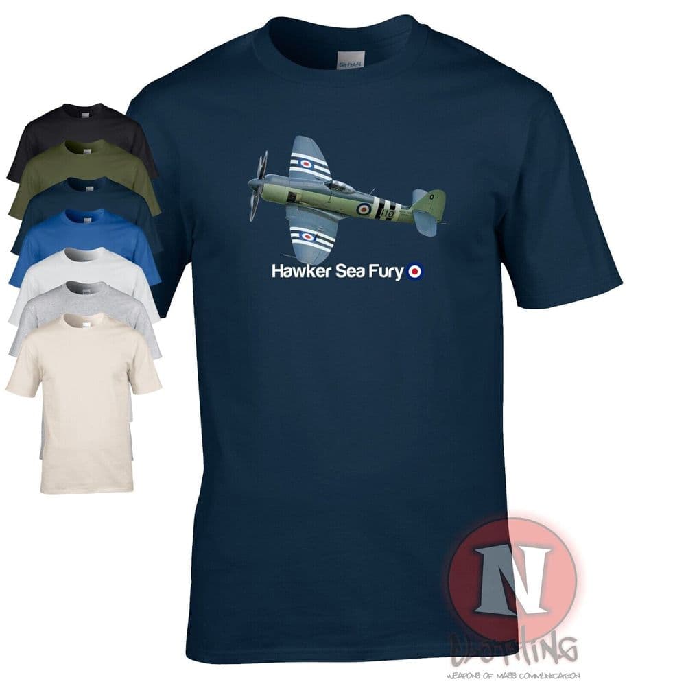 Hawker Sea Fury fighter aircraft t-shirt Great Britain Fleet air arm WW2