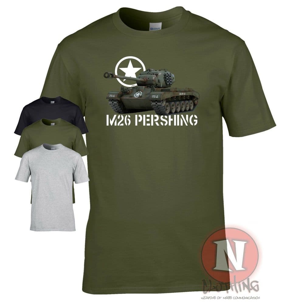 M26 Pershing heavy tank T-shirt US army WW2 allied military armour Wot