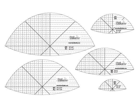 Arc Set A Set - 12/10/8/6/4 Template/Ruler - Discontinued