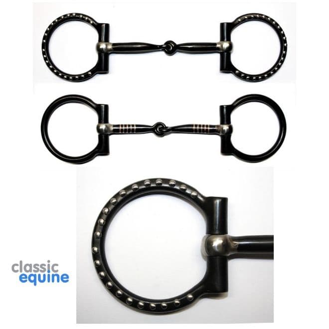 Black Steel Western Dots Snaffle Bit