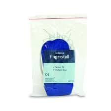 Fingerstall Blue Medium Pack 10