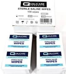 Sterile Saline Moist Wipes Qualicare Pack 100