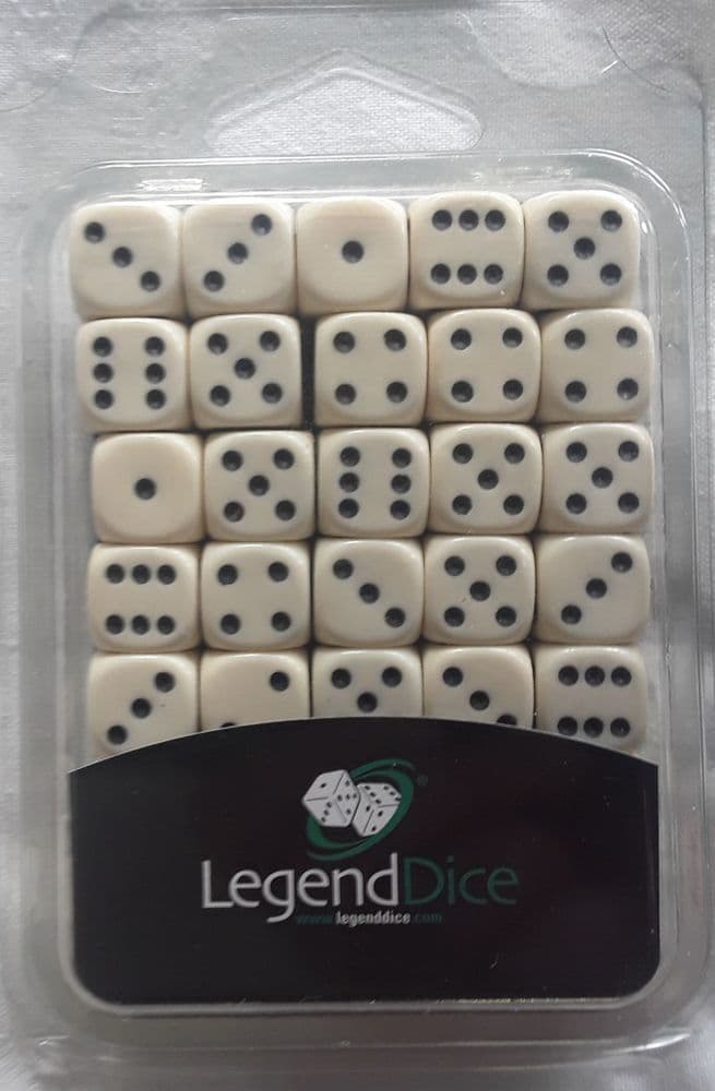 Legend Dice LD06 12mm Ivory Opaque Dice