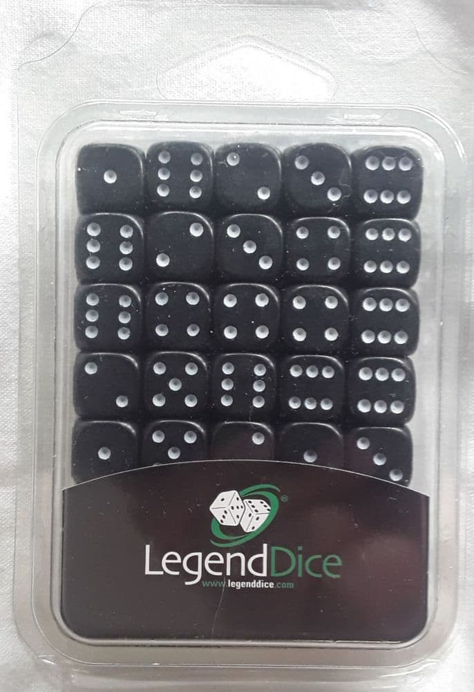 Legend Dice LD09 12mm Black Opaque Dice