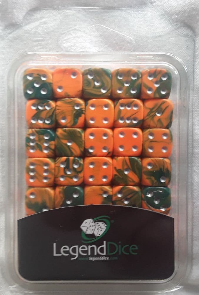 Legend Dice LD23 12mm Orange Toxic Dice