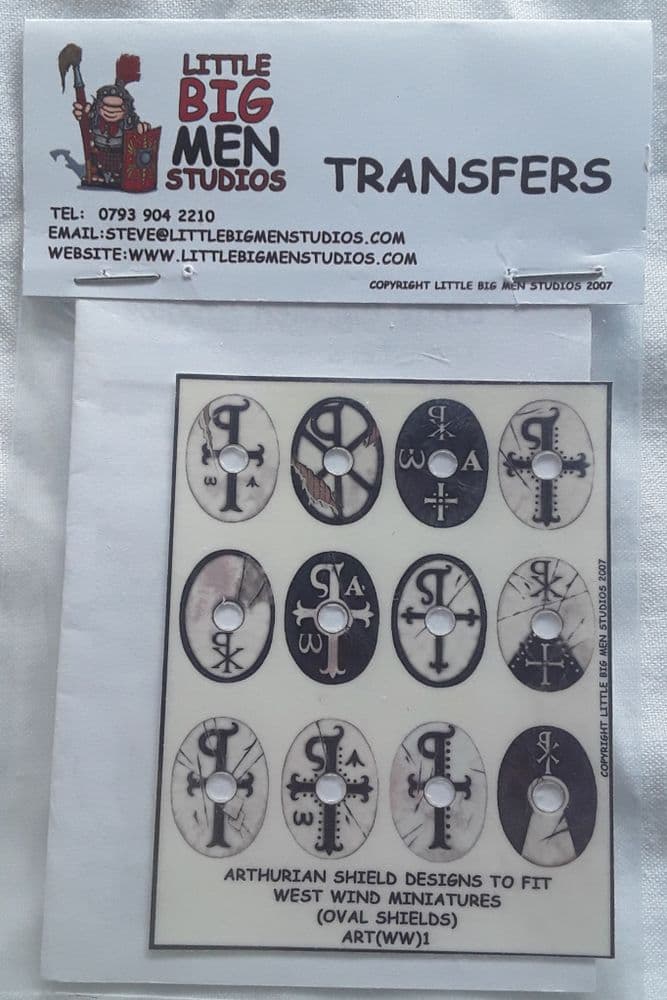 Little Big Men Studios 28mm ART WW 01 Arthurian Shield Transfers