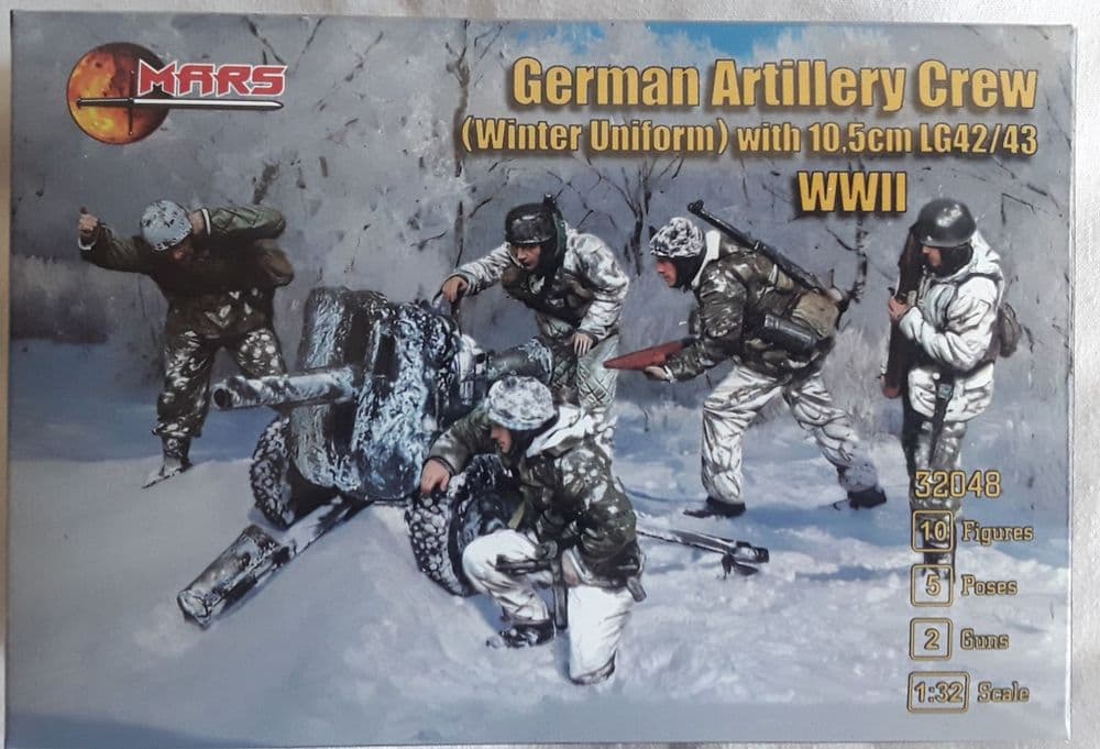 Mars 1/32 MARS32048 German Artillery Crew in Winter Cress With 105mm ...
