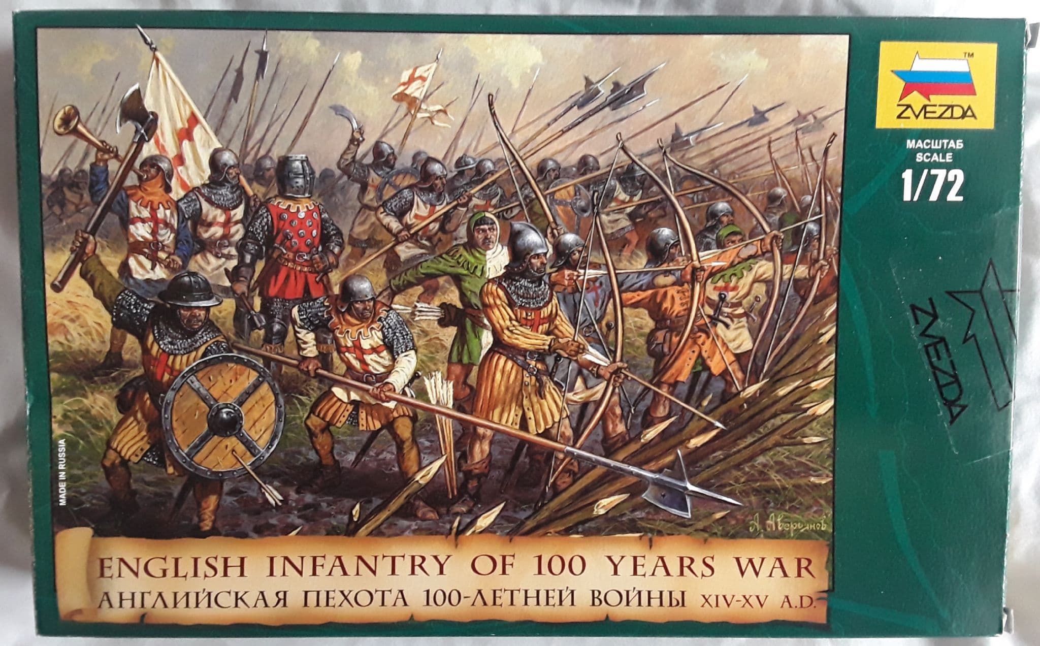 Zvezda 1/72 Z8060 English Infantry Of 100 Year War Medieval