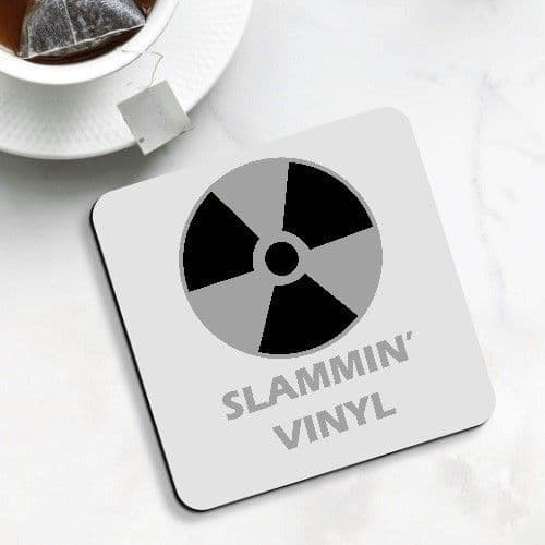 Slammin Vinyl - Drinks Coaster - Radioactive Grey Logo