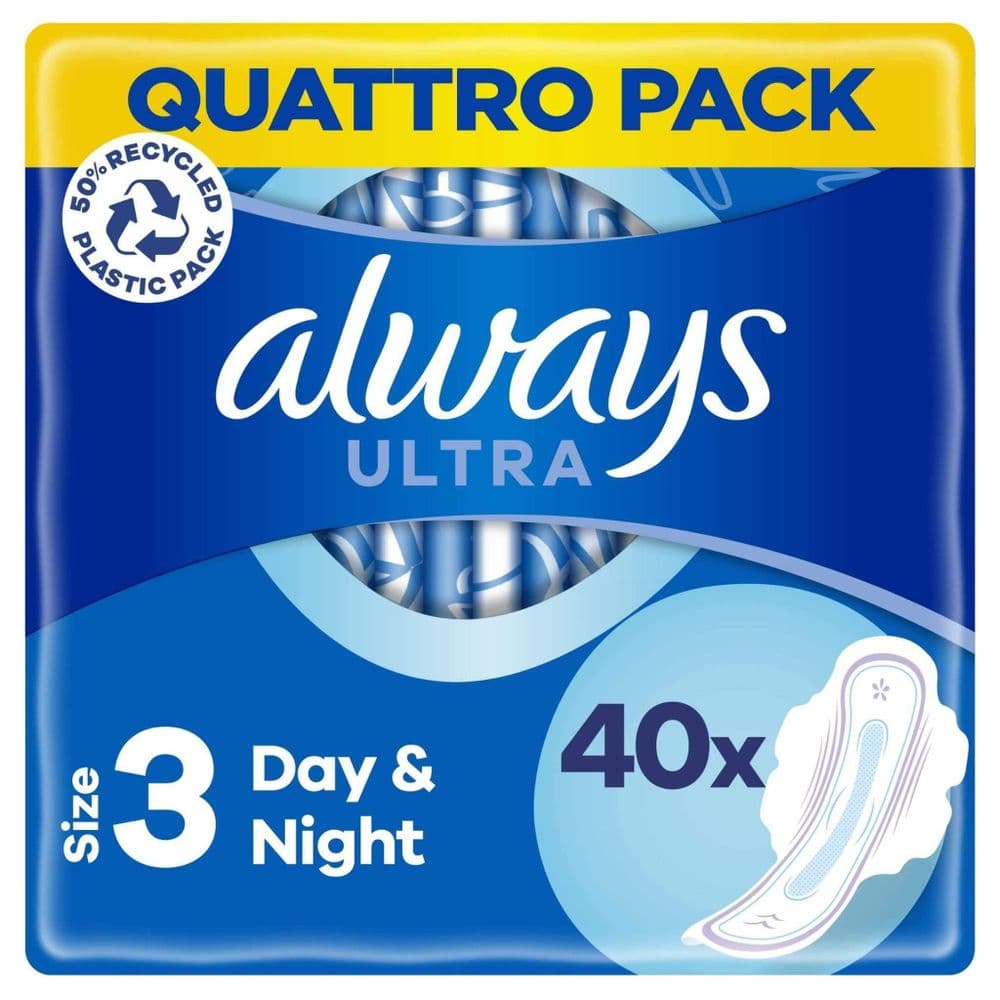 Always Ultra Day & Night Size 3 Sanitary Towels with Wings 40 Pads