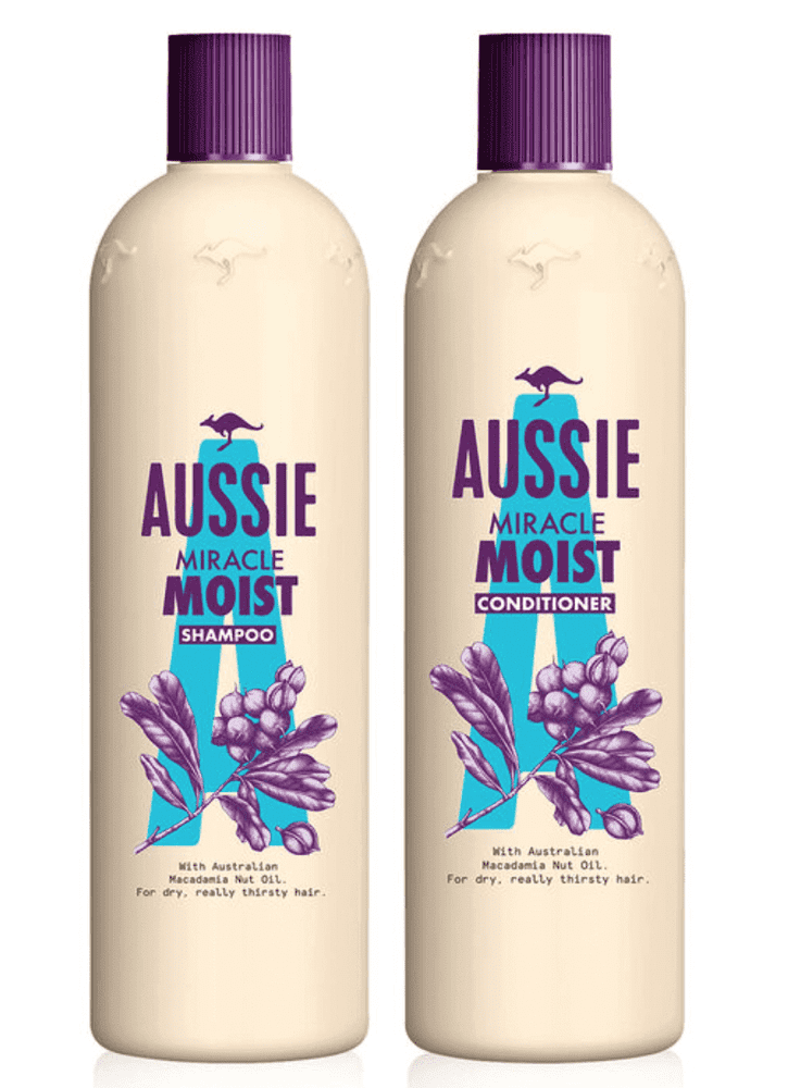 Aussie Miracle Moist Shampoo 750ml and Conditioner for Dry Thirsty Hair ...