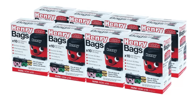 Box of 8 x Packs of 10 Genuine Henry Bags