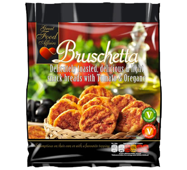 Bruschetta Snack Breads with Tomato & Oregano 12 x 150g by Great Food ...