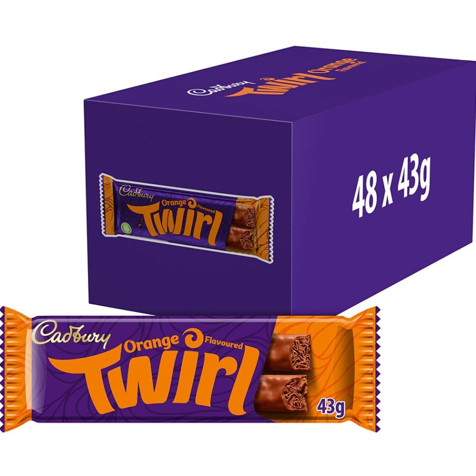 Cadbury Twirl Orange Chocolate Bars 48 34g Multipack
