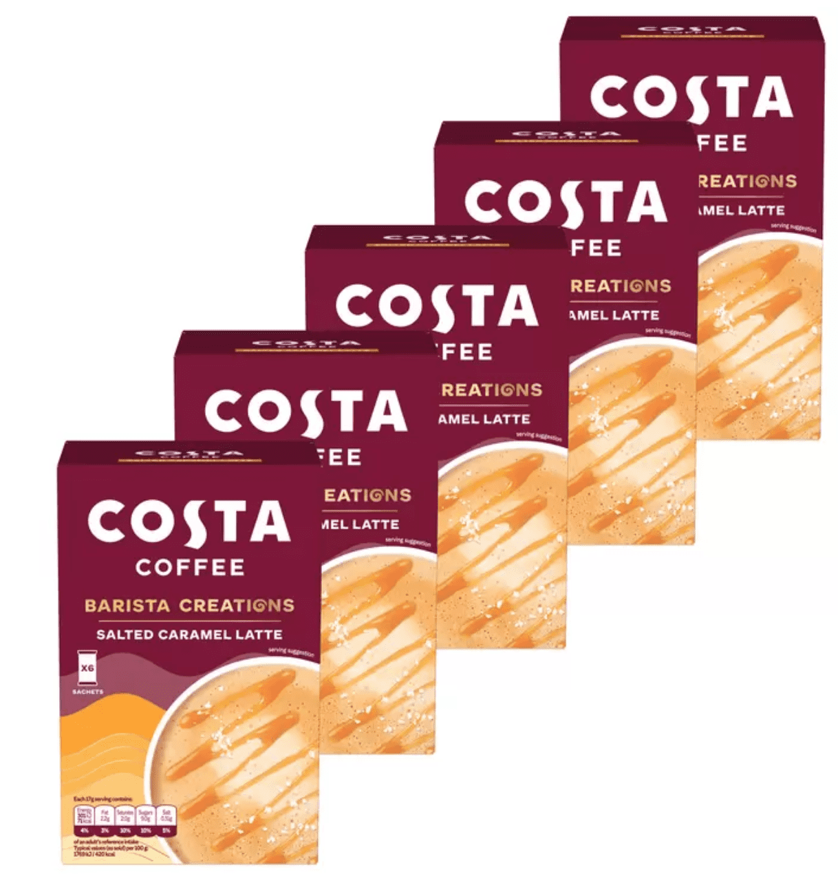 Costa Coffee Salted Caramel Latte 6 x 17g Sachets