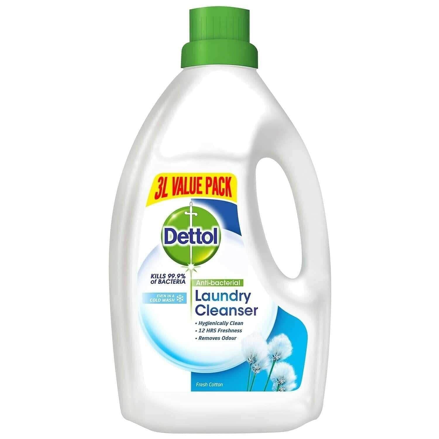 Dettol Anti-Bacterial Laundry Liquid Cleanser Detergent 3 Litre