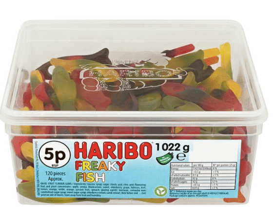 Haribo Freaky Fish Tub approx 120 Pieces