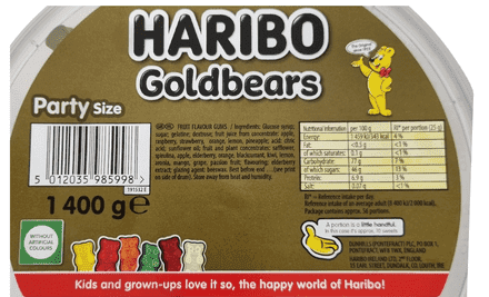 HARIBO Gold Bears Giant Party Size Tub 1 4kg