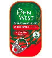 John West Mackerel Fillets in Tomato Sauce 10 x 125g