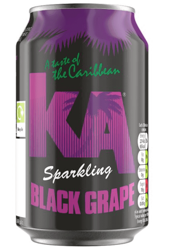 KA Sparkling Black Grape Cans Pack of 24 330ml cans