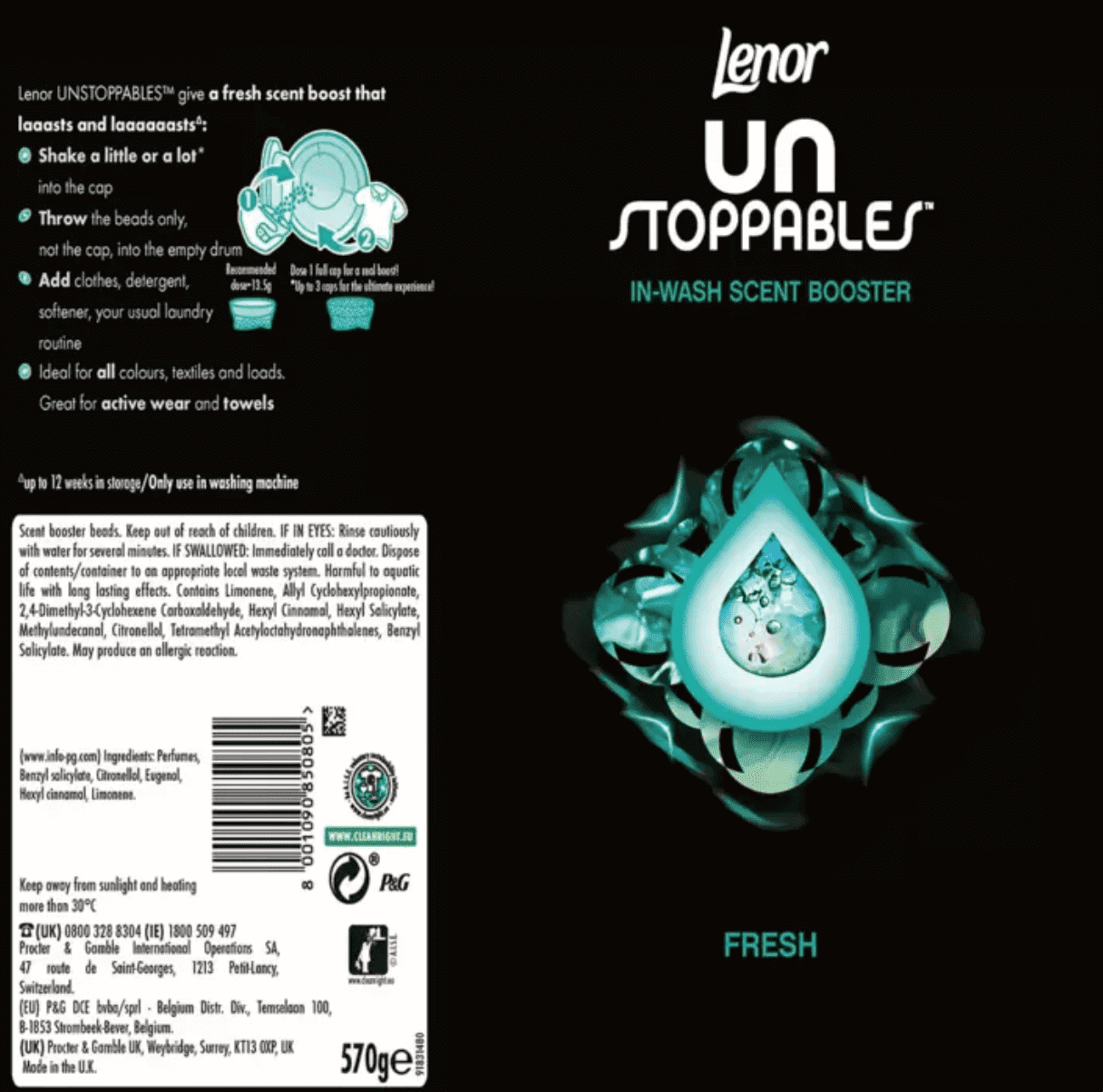 Lenor Unstoppables In-Wash Scent Booster 570g