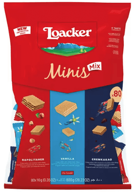 Loacker Minis Crispy Wafers Hazelnut Vanilla Biscuits