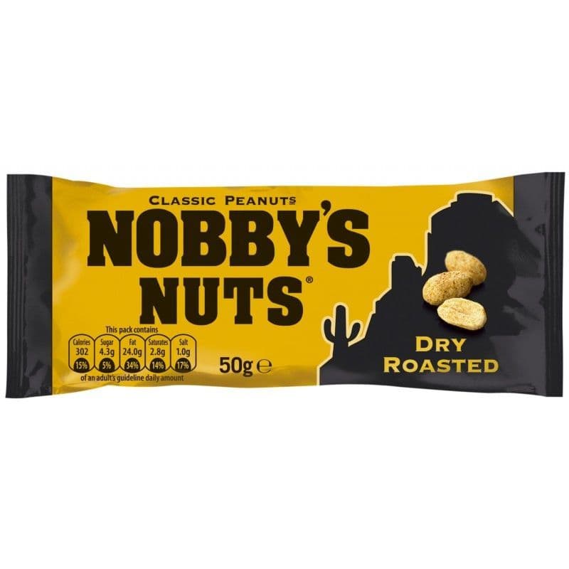 Nobby s Nuts Classic Dry Roasted Peanuts 50g x 24 Pack on Bar Board
