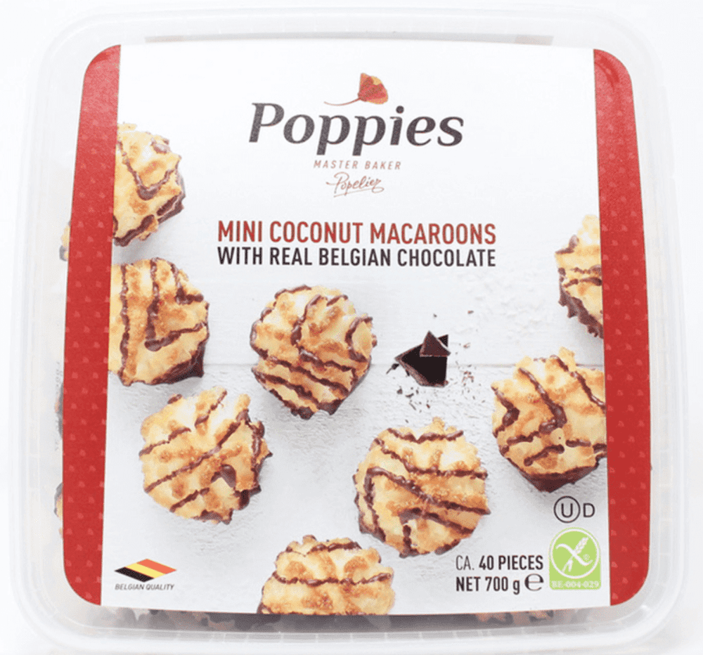 Poppies Mini Coconut Macaroons with Real Belgian Chocolate 700g