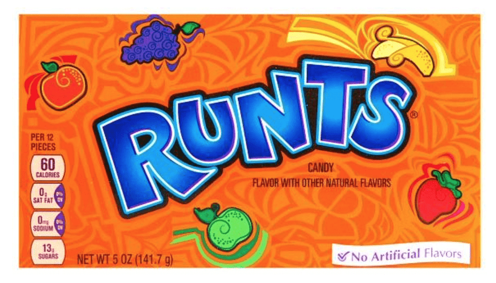 Runts Small Crunchy Fruit Flavoured Candy Box 141 7g
